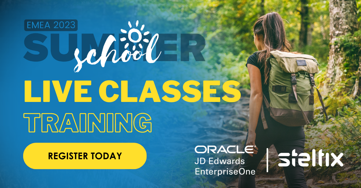 JD Edwards EnterpriseOne Summer School 2023 EMEA