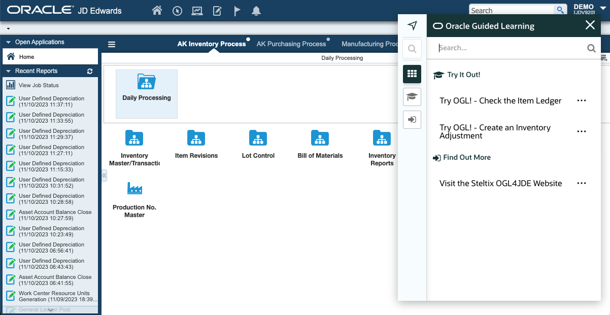 JDE Demo Environment